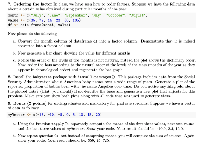 Solved 7. Ordering the factor in class, we have seen how to | Chegg.com