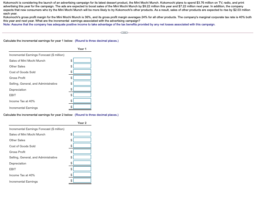 Solved Kokomochi is considering the launch of an advertising | Chegg.com