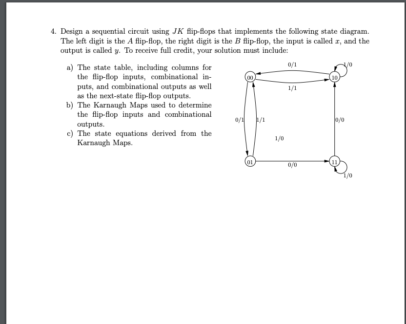 4. Design a sequential circuit using JK flip-flops | Chegg.com