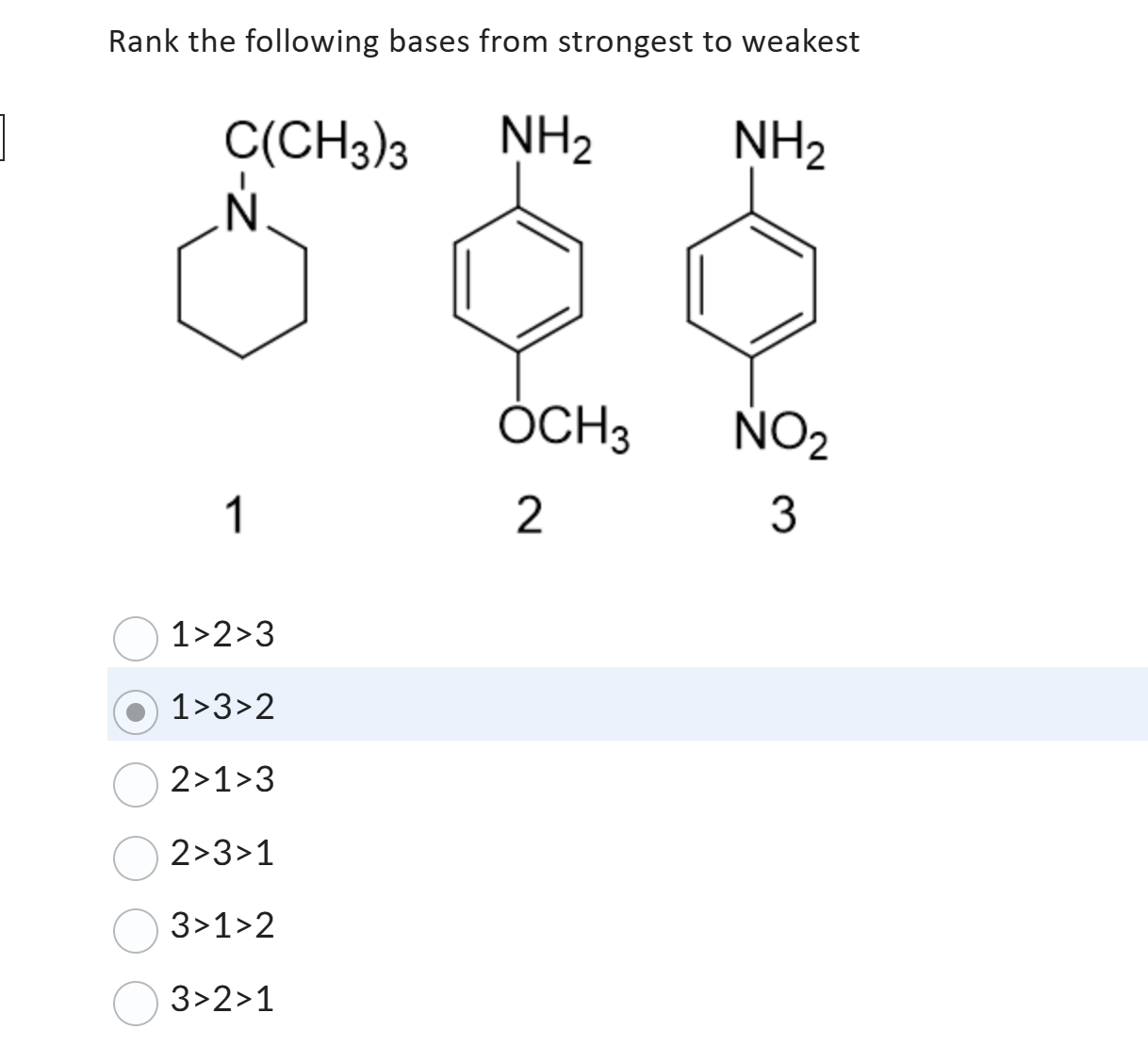 Solved Rank the following bases from strongest to | Chegg.com