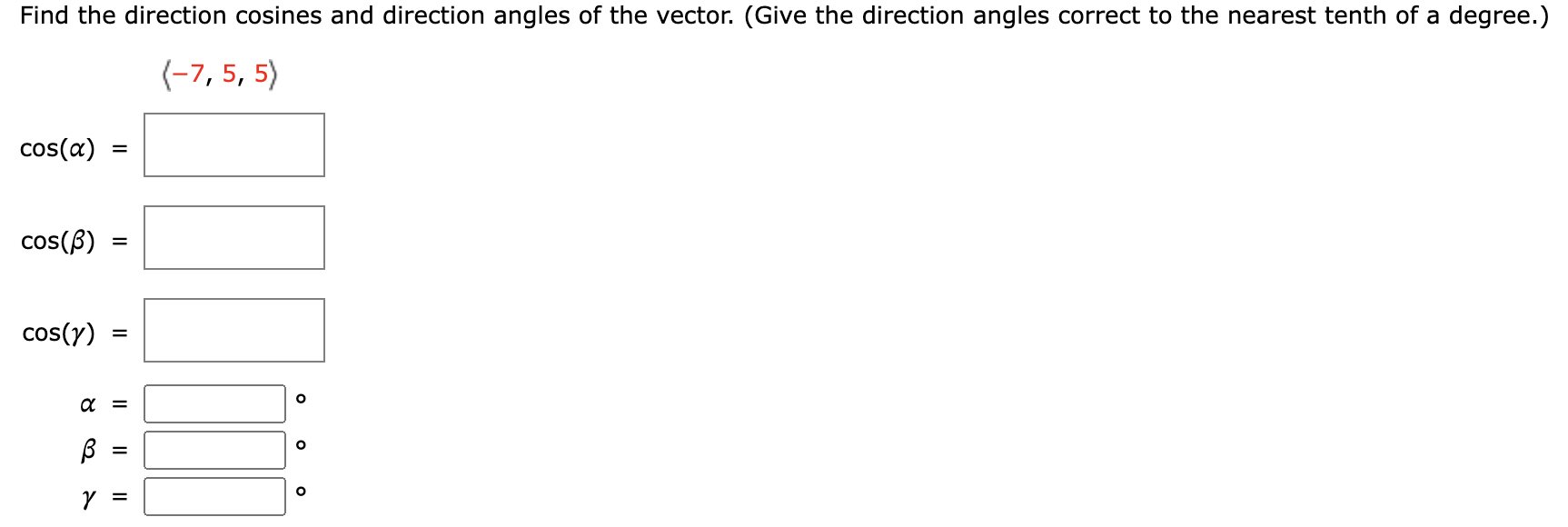 Solved Find the direction cosines and direction angles of | Chegg.com