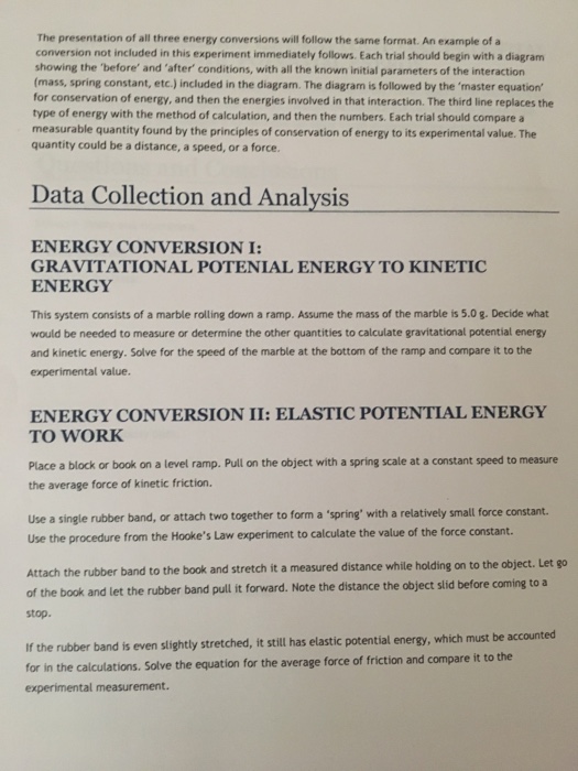 Solved The presentation of all three energy conversions will | Chegg.com