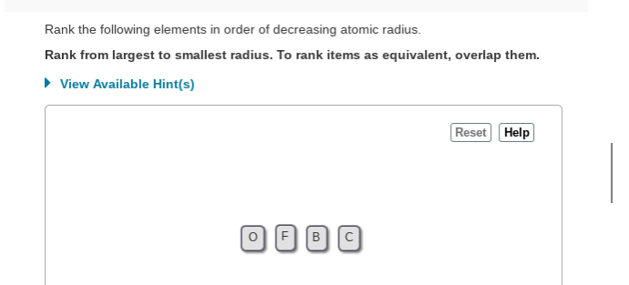 Solved Rank the following elements in order of decreasing | Chegg.com