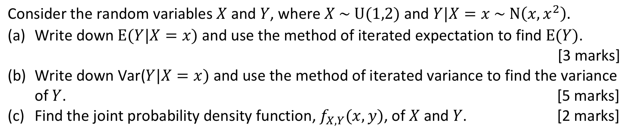 Solved Consider the random variables X and Y, where X∼U(1,2) | Chegg.com