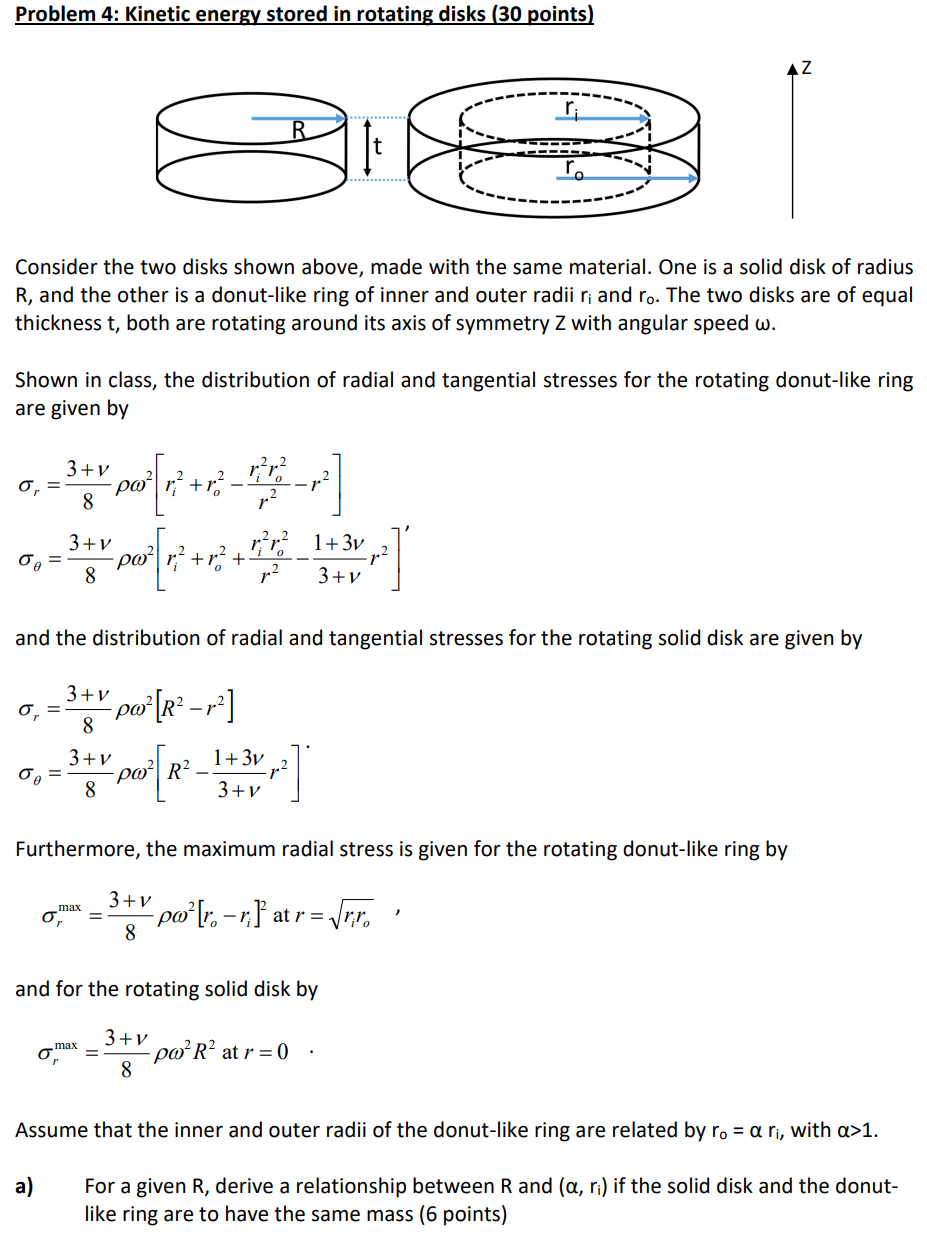 Solved Consider the two disks shown above, made with the | Chegg.com