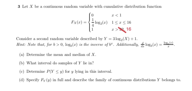 Solved 3 Let X Be A Continuous Random Variable With 9627