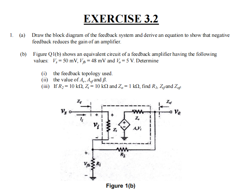 Solved EXERCISE 3.2 1. (a) Draw the block diagram of the | Chegg.com