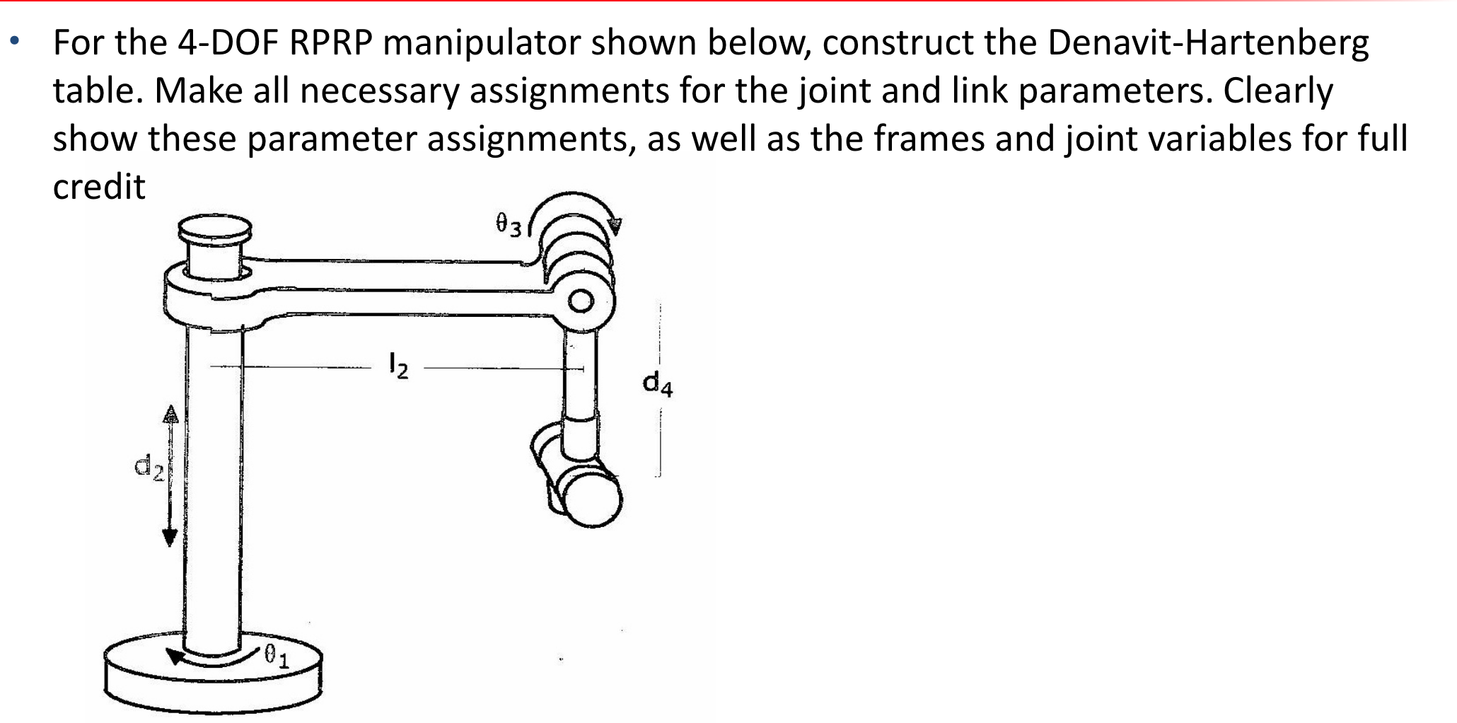 Solved . For the 4-DOF RPRP manipulator shown below, | Chegg.com