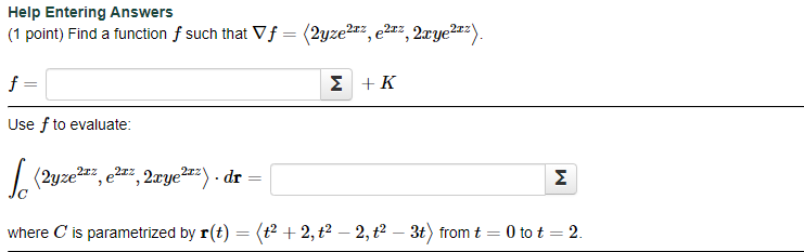 Solved Help Entering Answers (1 point) Find a function f | Chegg.com