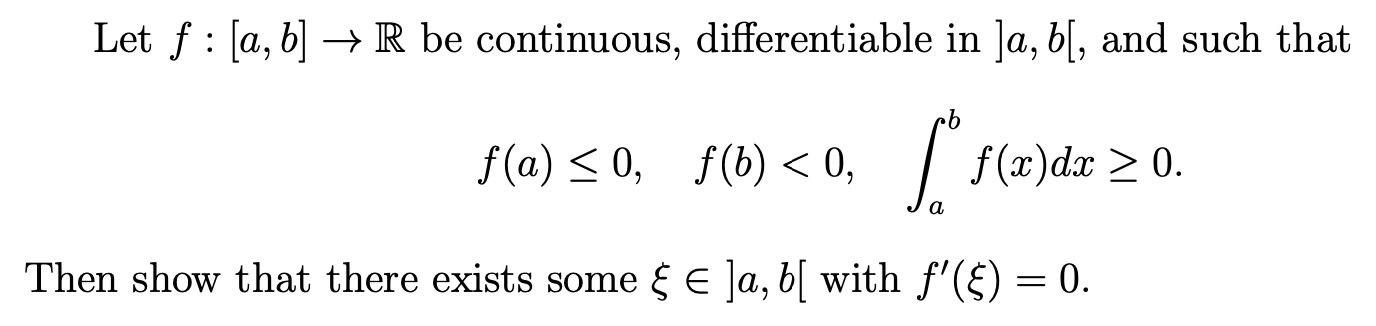 Solved Let f:[a,b]→R be continuous, differentiable in ]a,b[, | Chegg.com