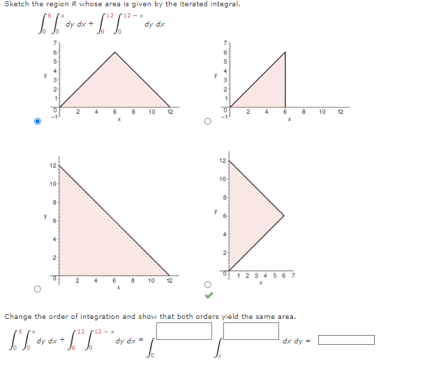 Solved Sketch the region R whose area is given by the | Chegg.com
