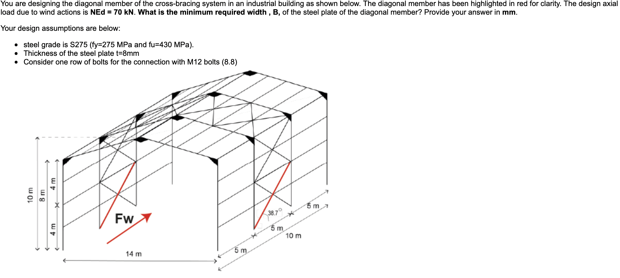 [Solved]: ou are designing the diagonal member of the cross