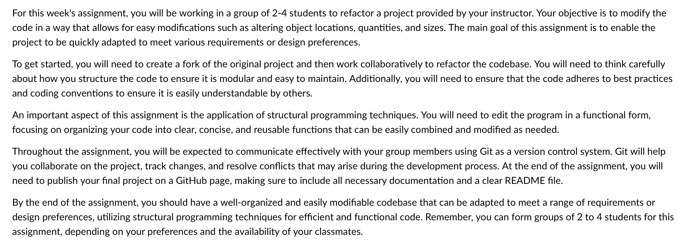 Solved For this week's assignment, you will be working in a | Chegg.com