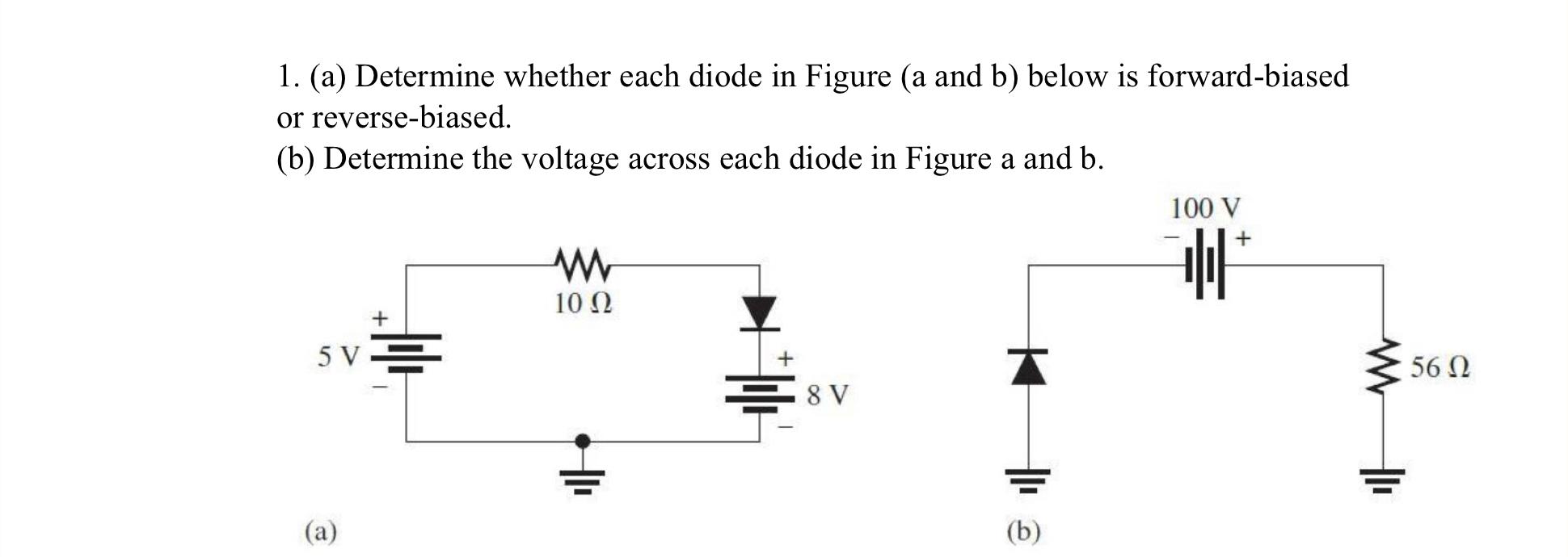 Solved 1. (a) Determine whether each diode in Figure (a and | Chegg.com