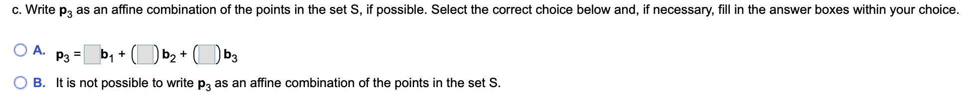 Solved Write y as an affine combination of the other points | Chegg.com