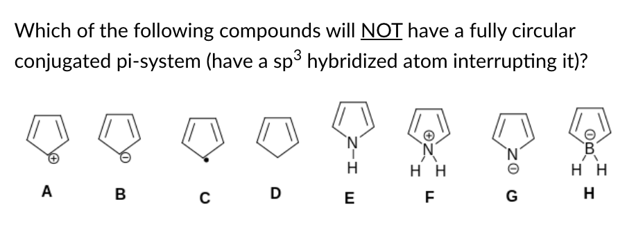 Solved Which of the following compounds will NOT have a | Chegg.com