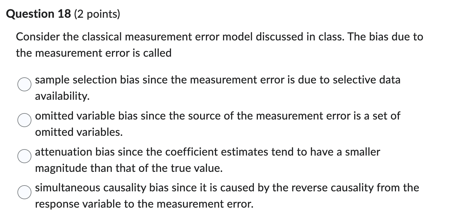 Solved Consider the classical measurement error model | Chegg.com