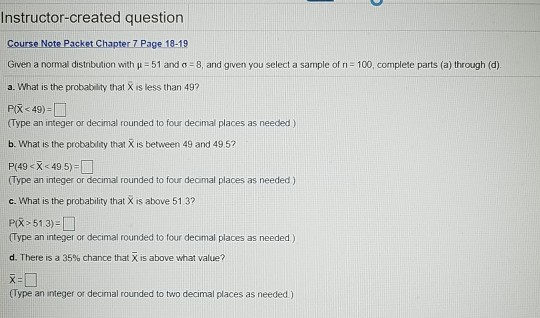 Solved Instructor-created question Course Note Packet | Chegg.com