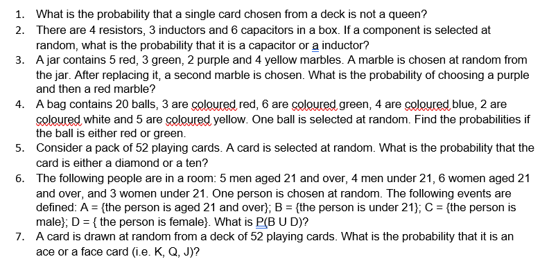 Solved 1. What is the probability that a single card chosen | Chegg.com