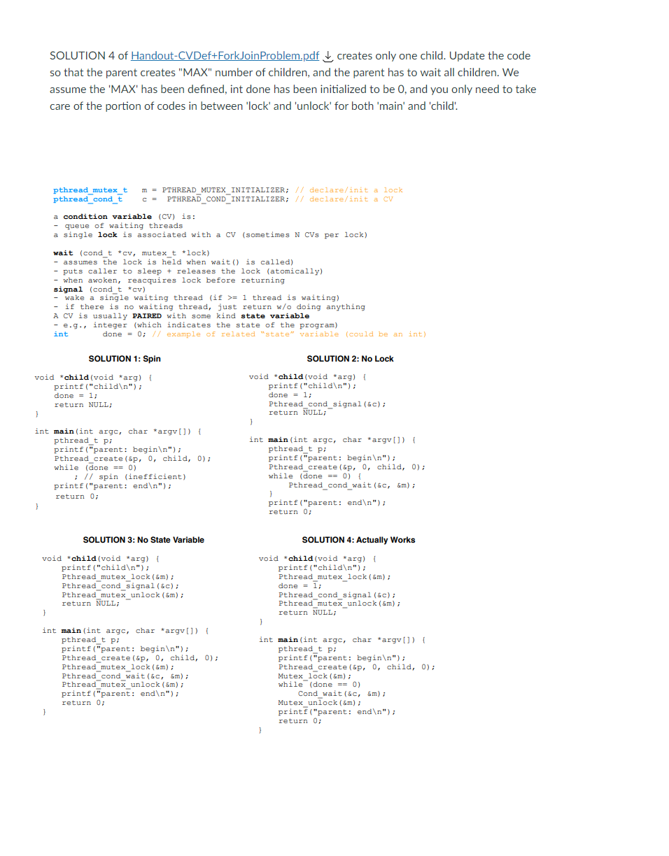 Solved SOLUTION 4 of Handout-CVDef+ForkJoin Problem.pdf | Chegg.com