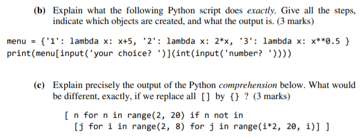 Solved (0) Esplain what the following Python script des | Chegg.com