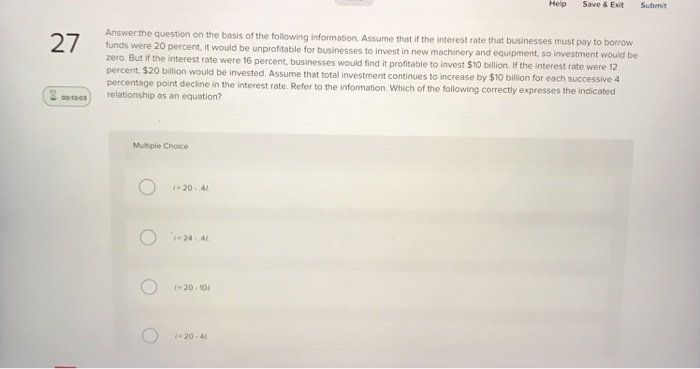 Solved Help Save& Exit Submit question on the basis of the | Chegg.com