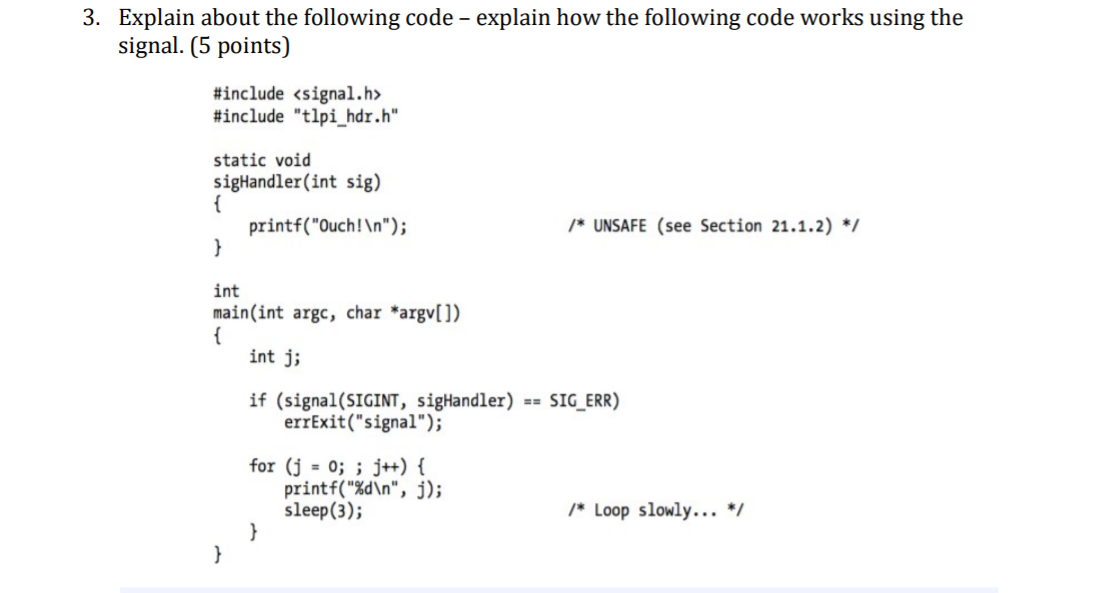 Solved 3. Explain about the following code – explain how the | Chegg.com
