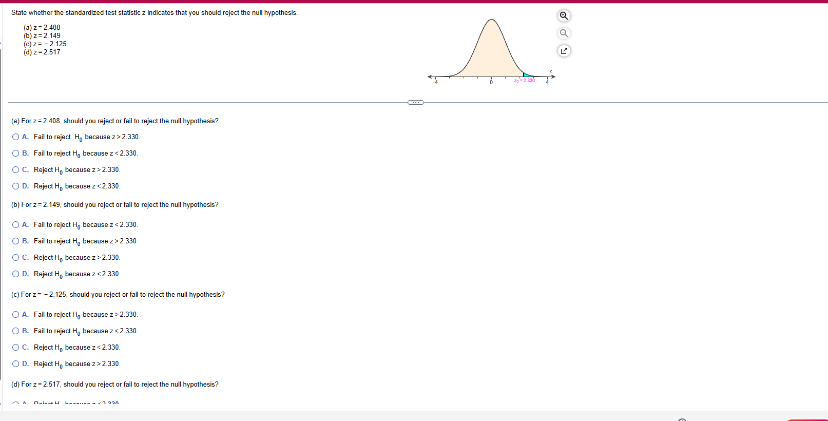 Solved State Whether The Standardized Test Statistic Z 5949