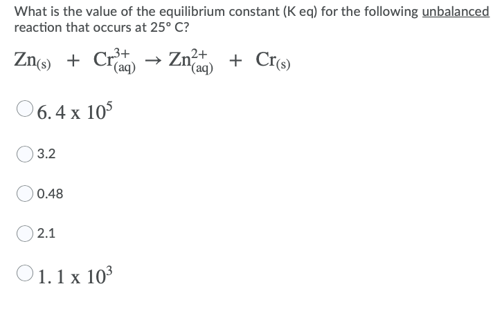 Solved What is the value of the equilibrium constant (Keq) | Chegg.com