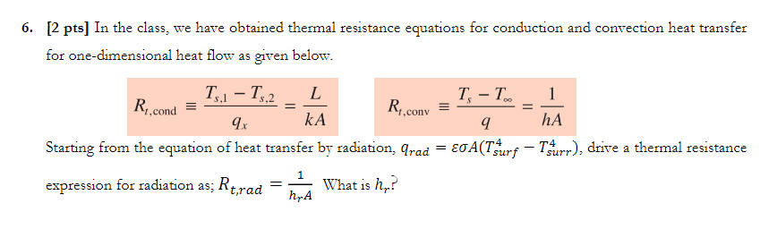 Heat Transfer Radiation Equation