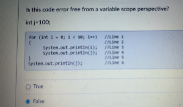 Solved Is this code error free from a variable scope | Chegg.com