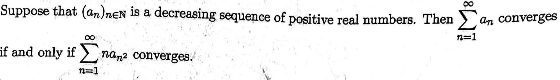 Suppose that (an)nen is a decreasing sequence of | Chegg.com