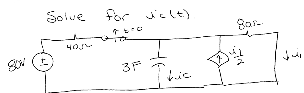 Solved Solve for vic(t) | Chegg.com