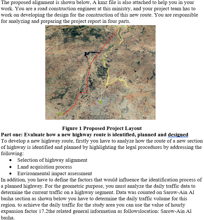 Solved Part one: Evaluate how a new highway route is | Chegg.com