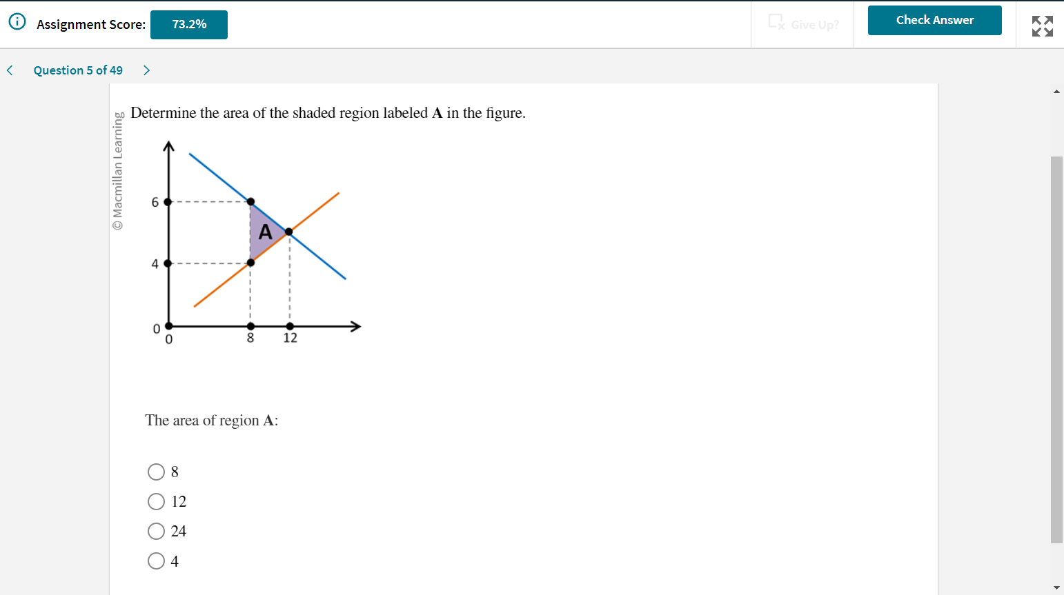 Solved Q1: Determine the area of the shaded region labeled A | Chegg.com