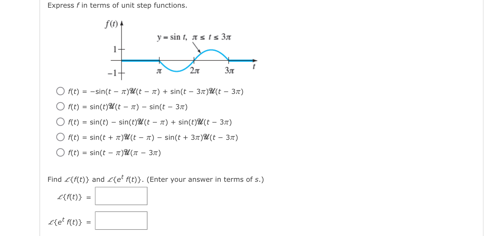 Solved Express f in terms of unit step functions. | Chegg.com