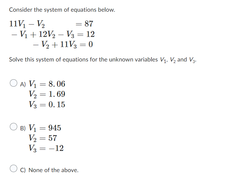 Solved Consider the system of equations below. | Chegg.com