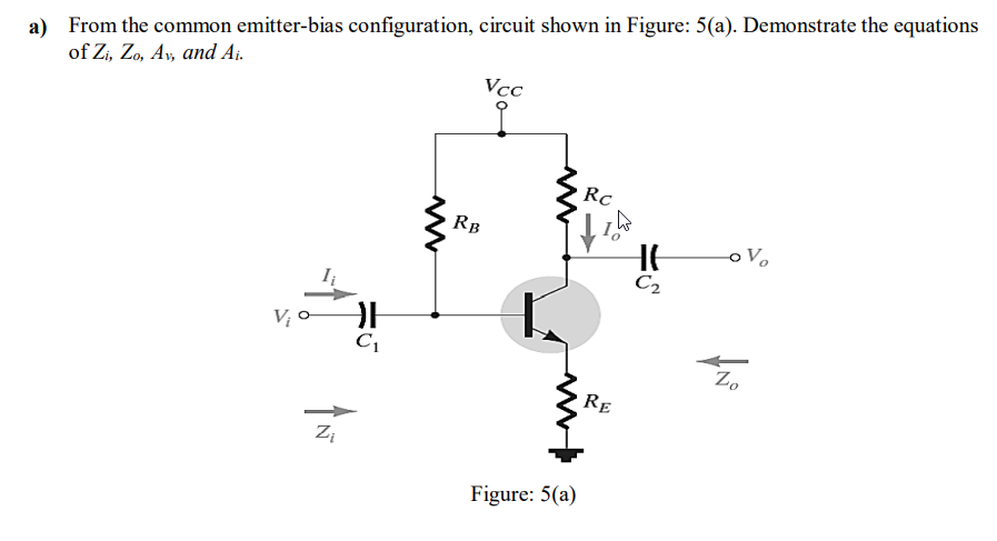Solved a) From the common emitter-bias configuration, | Chegg.com