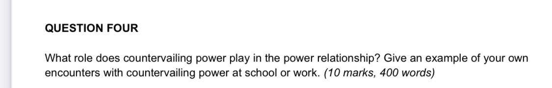 Solved QUESTION FOUR What role does countervailing power | Chegg.com
