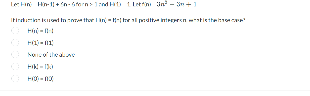 Solved Let H(n)=H(n−1)+6n−6 for n>1 and H(1)=1. Let | Chegg.com Solved Let H(n)=H(n−1)+6n−6 for n>1 and H(1)=1. Let | Chegg.com