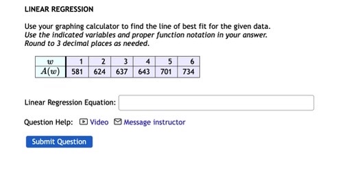 Solved Use your graphing calculator to find the line of best | Chegg.com