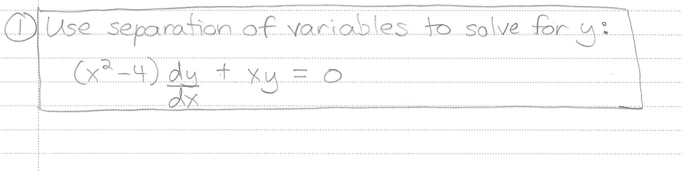 Solved Use separation of variables to solve for y : | Chegg.com