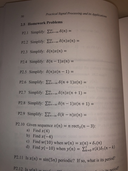 Solved Practical Signal Processing and its Application 50 | Chegg.com