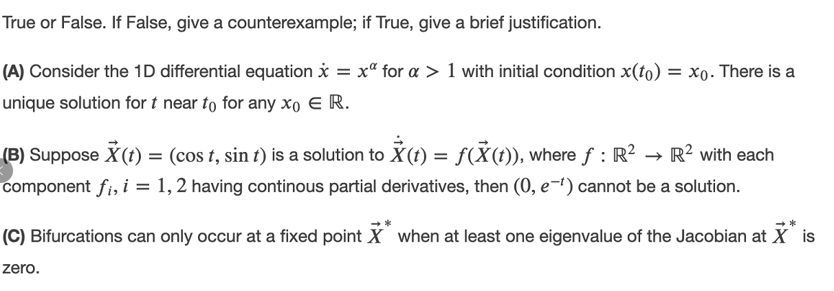 Solved True or False. If False, give a counterexample; if | Chegg.com