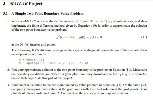 Solved 3 MATLAB Project 3.1 A Simple Two-Point Boundary | Chegg.com