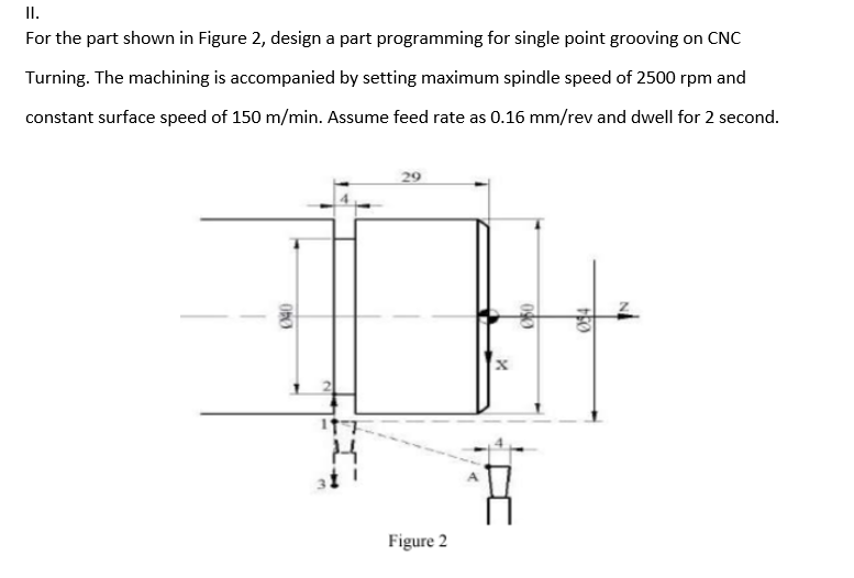 Solved II. For the part shown in Figure 2, design a part | Chegg.com
