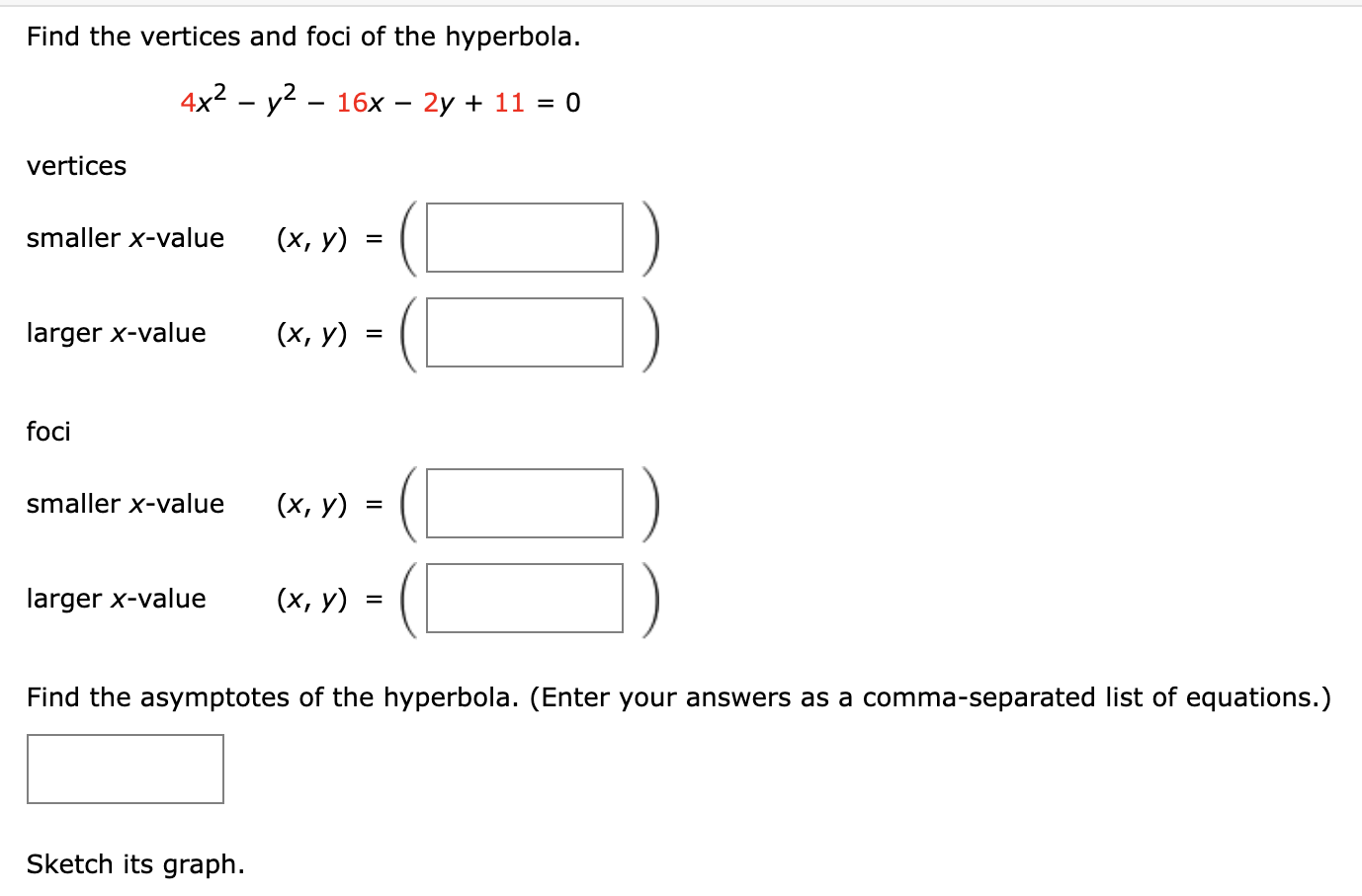 Solved Find the vertices and foci of the hyperbola. | Chegg.com