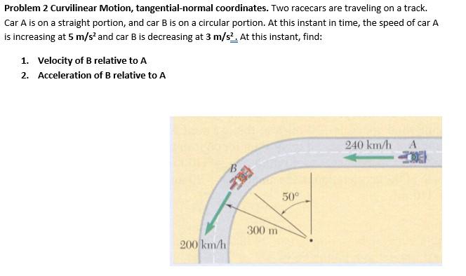 Solved Problem 2 Curvilinear Motion, tangential-normal | Chegg.com