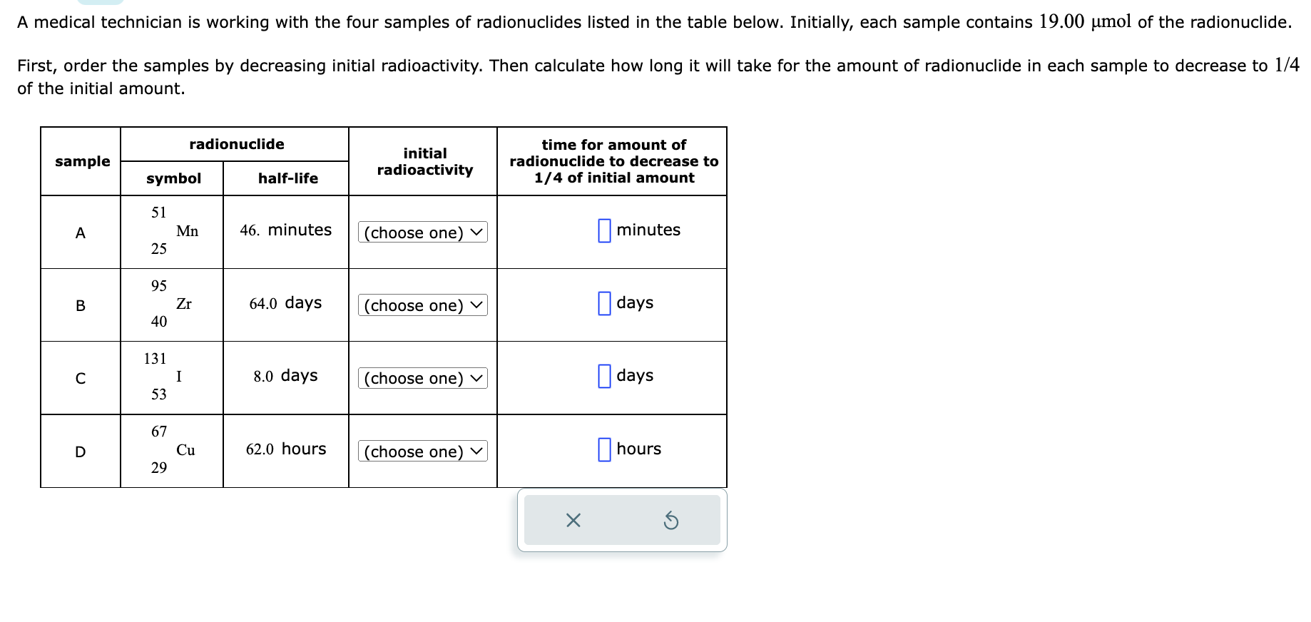 Solved A medical technician is working with the four samples | Chegg.com