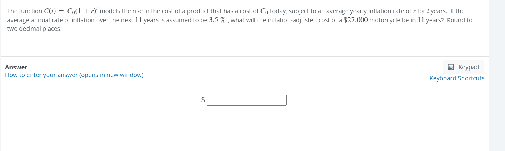 Solved The function C(t)=C0(1+r)t ﻿models the rise in the | Chegg.com